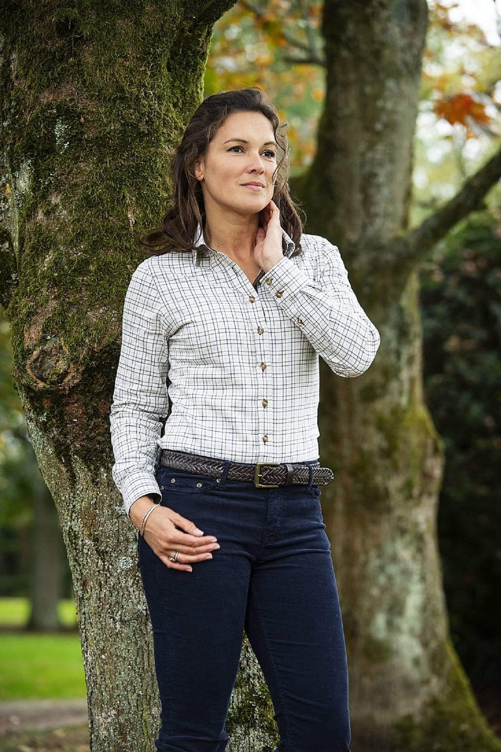 Baleno Women's Nina Checked Shirt Brown/Blue – On The Peg Clothing